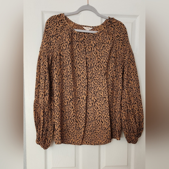 Terra & Sky | Tops | Animal Print Blouse | Poshmark